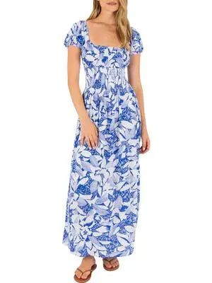 Hurley Paloma Floral Print Maxi Dress - Hydro