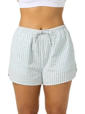 O'Neill Millie Cotton Seersucker Cover-up Shorts - Winter White
