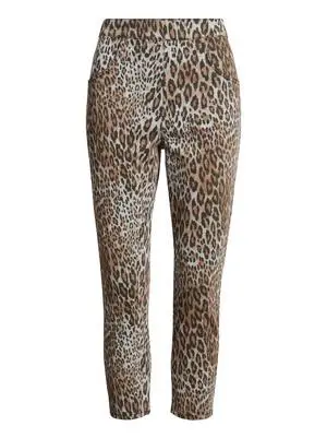 Hue Ultrasoft Leopard Cotton Blend Capri Leggings - Brown