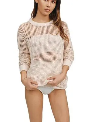 KATHRYN MCCARRON Freja Boyfriend Crochet Sweater - Bone