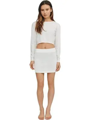 KATHRYN MCCARRON Gia Metallic Mini Skirt White