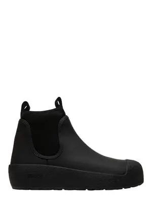 Bally Curling Bootie In Rubber-Coated Leather Black