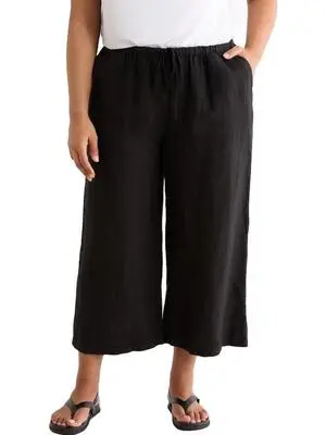 CASLON Wide Leg Crop Linen Pants