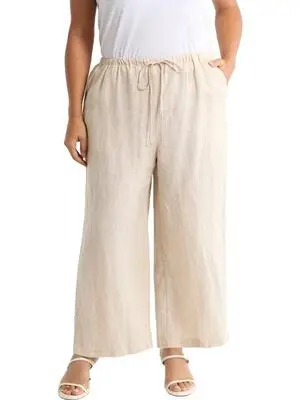 CASLON Wide Leg Crop Linen Pants