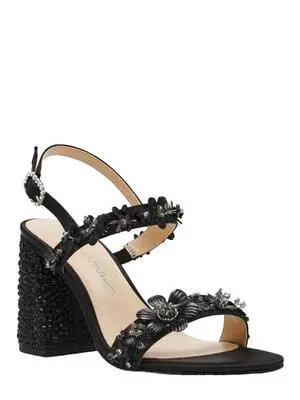 Betsey Johnson Drue Rhinestone Heel Sandals - Black