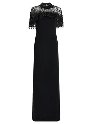 Jenny Packham Livia Beaded-embellishment Maxi Dress - Liquorice