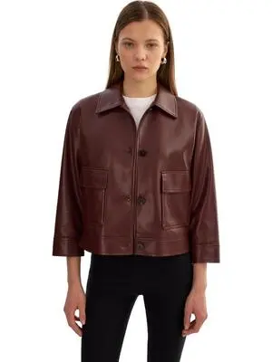LAMARQUE Elara Faux Leather Jacket - Wax Brown