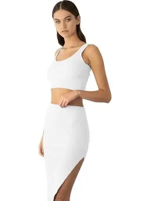 KATHRYN MCCARRON Bardot Cropped Tank White