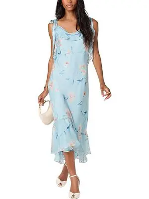 Astr The Label Nissa Floral Dress - Blue Floral