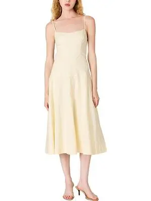 NIA Amor Cut Out Midi Dress - Ivory