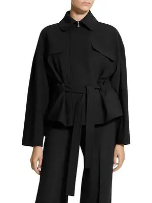 Theory Wool-blend Flight Jacket - Black
