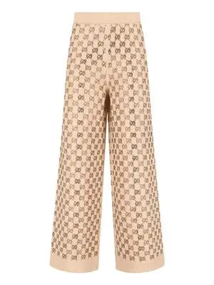 Gucci Wide Leg Knit Pants - Gold