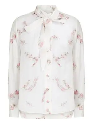Zimmermann Floral-print Ramie Blouse - White