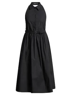 DEPARTMENT 5 Cotton Poplin Midi Dress - Black