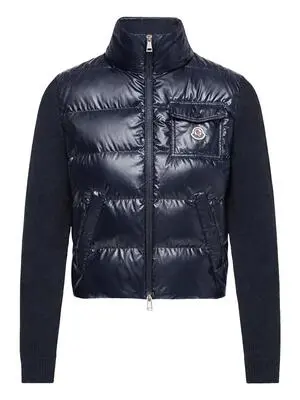 Moncler Wool-blend Cardigan - Navy