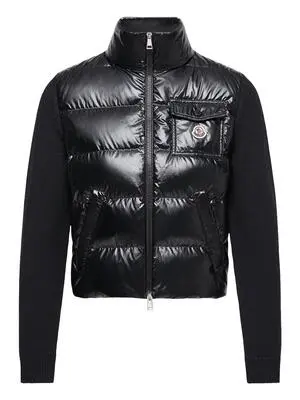 MONCLER Cardigan Padded Zip-Up Wool Pocket