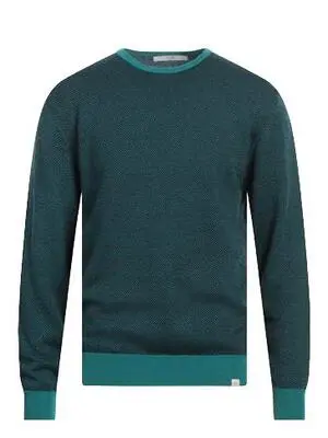 LIU •JO MAN Merino Wool Crewneck Sweater - Deep Teal