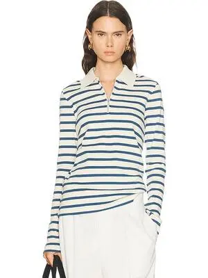 JIL SANDER Long Sleeve Polo Top - Cornsilk