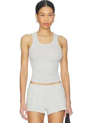 SKIMS Cotton Rib High Scoop Tank - Light Heather Grey