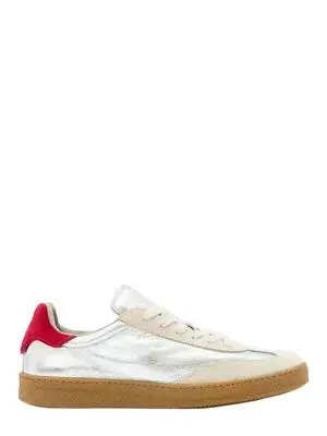 ALLSAINTS Thelma Leather Sneakers - Silver