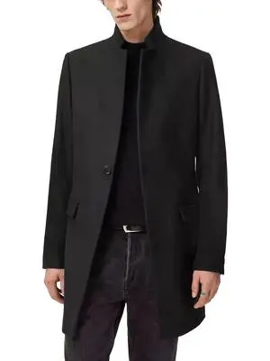 ALLSAINTS Haydon High-neck Single-breasted Coat - Black