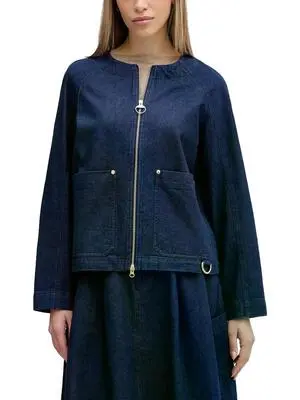 Barbour Saima Zip-up Denim Jacket - Blue