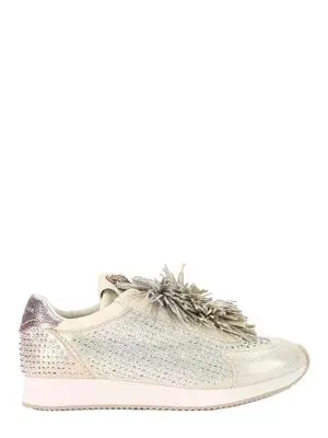 Kurt Geiger Embellished Fringed Sneakers - Silver