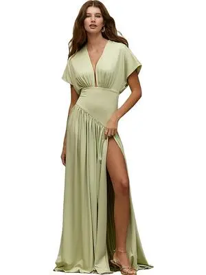 DELFI COLLECTIVE Sade Asymmetric Maxi Dress - Sage
