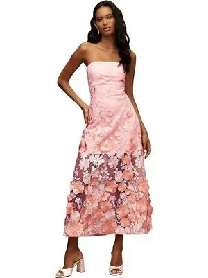 Endless Rose Endless Rose 3D Floral Strapless Maxi Dress Pink
