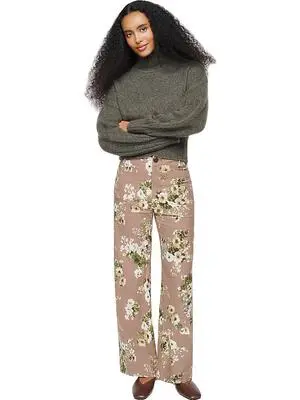 Maeve Colette Wide-leg Pants - Brown Pattern