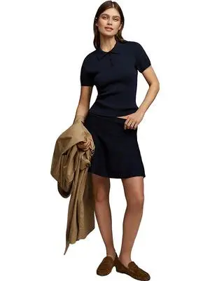 Maeve A-line Mini Sweater Skirt - Navy
