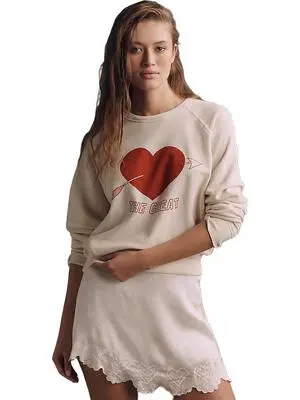 THE GREAT. College Crew-Neck Long-Sleeve Pullover