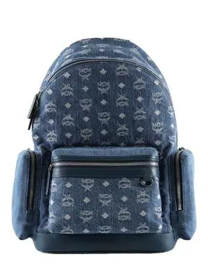 Mcm Stark Fabric Medium Backpack - Denim Blue