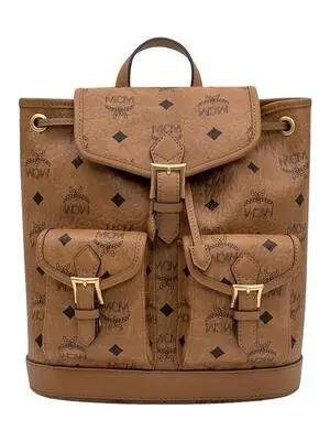 Mcm Aren Vi Mini Backpack - Cognac