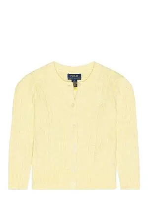 Polo Ralph Lauren Long Sleeve Cotton Cable Knit Cardigan - Yellow
