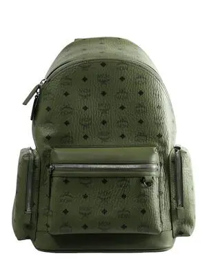 Mcm Stark Visetos Medium Backpack - Khaki Moss
