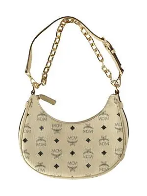 Mcm Aren Vi Small Hobo Bag - Beige/black