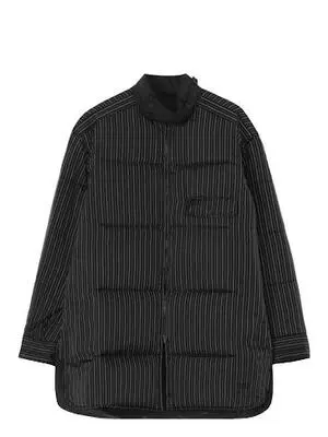 Yohji Yamamoto Padded Chin Strap Coat - Black