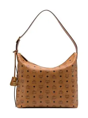 Mcm Aren Vi Large Hobo Bag - Cognac