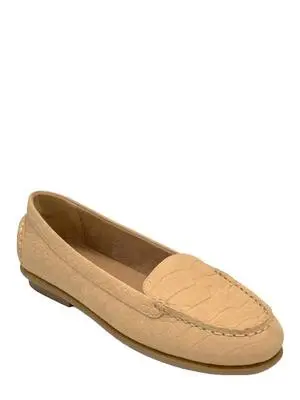 Aerosoles Croc-embossed Loafer - Beige Bisque