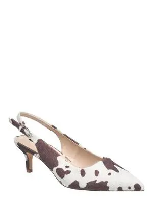 French Connection Cowprint Slingback Heels - Brown