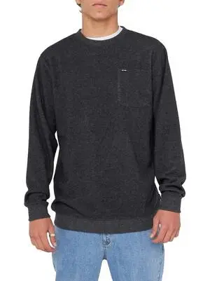 Rip Curl Grid Crewneck Pocket Sweatshirt Black Marle