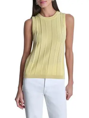 Dkny Sleeveless Cotton Sweater - Buttercream