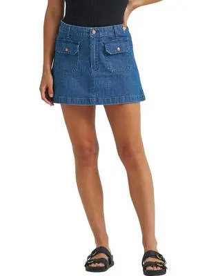 WRANGLER Western Patch Pocket Denim Miniskirt