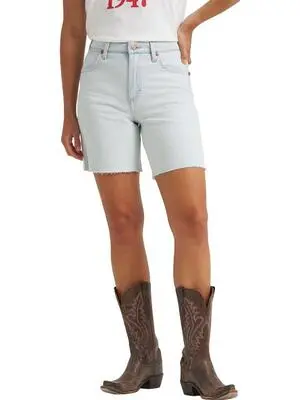 Wrangler Cowboy Cutoff Denim Longline Shorts - Sugar