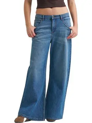 Wrangler Western High Waist Wide Leg Jeans - Stormy Dust
