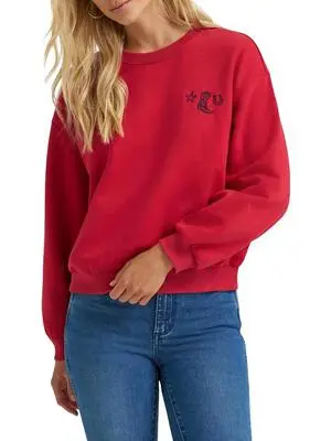 Wrangler Embroidered Pullover Sweatshirt - Red