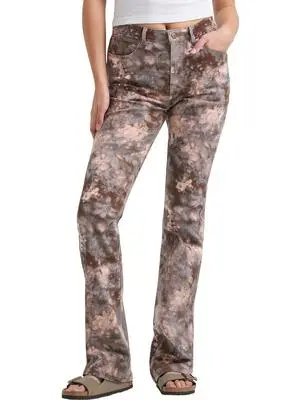 Wrangler High Waist Straight Leg Jeans - Botanical Camo