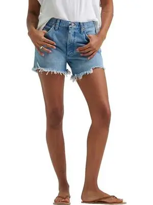 Wrangler High Waist Denim Cutoff Shorts - Off Shore