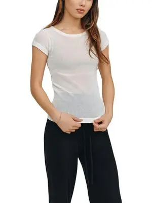 KATHRYN MCCARRON Ella Mesh Tee White